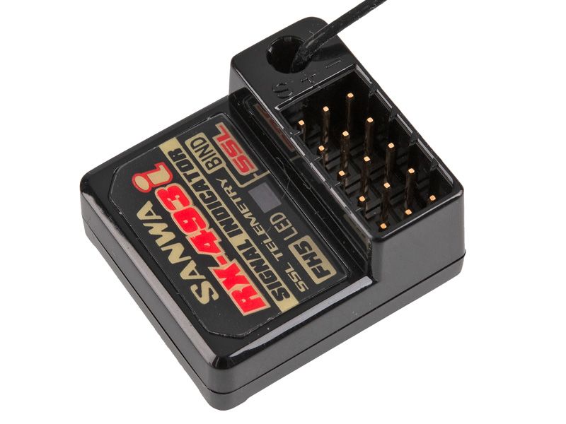 Sanwa 107A41376A RX-493i Empfänger (4-Kanal/FH5) Dual ID + Signal Indicator